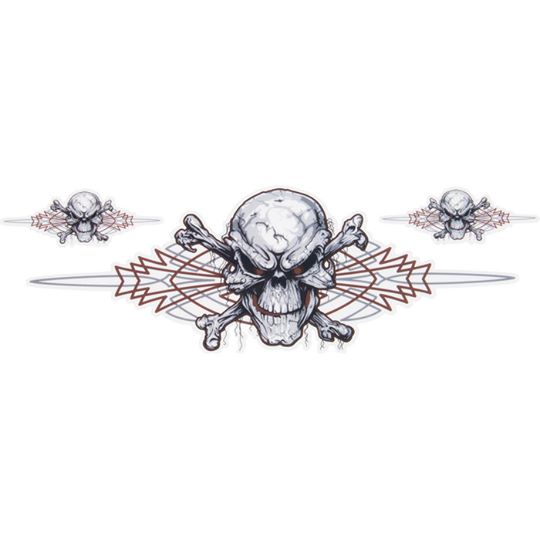 LETHAL THREAT Pinstripe Skull 貼紙 [10011227]